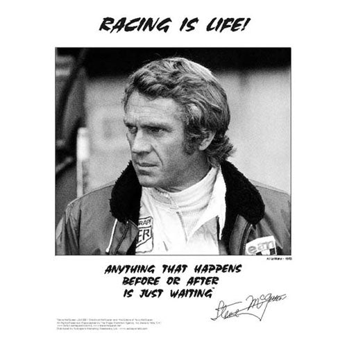 Steve McQueen Racing is Life Portrait Poster – Speedgear